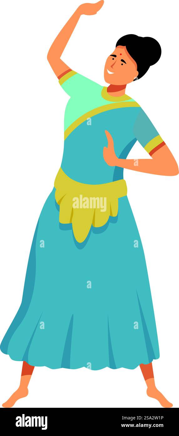 Cultural indian dancer icon cartoon vector. Beauty celebration. Female ...