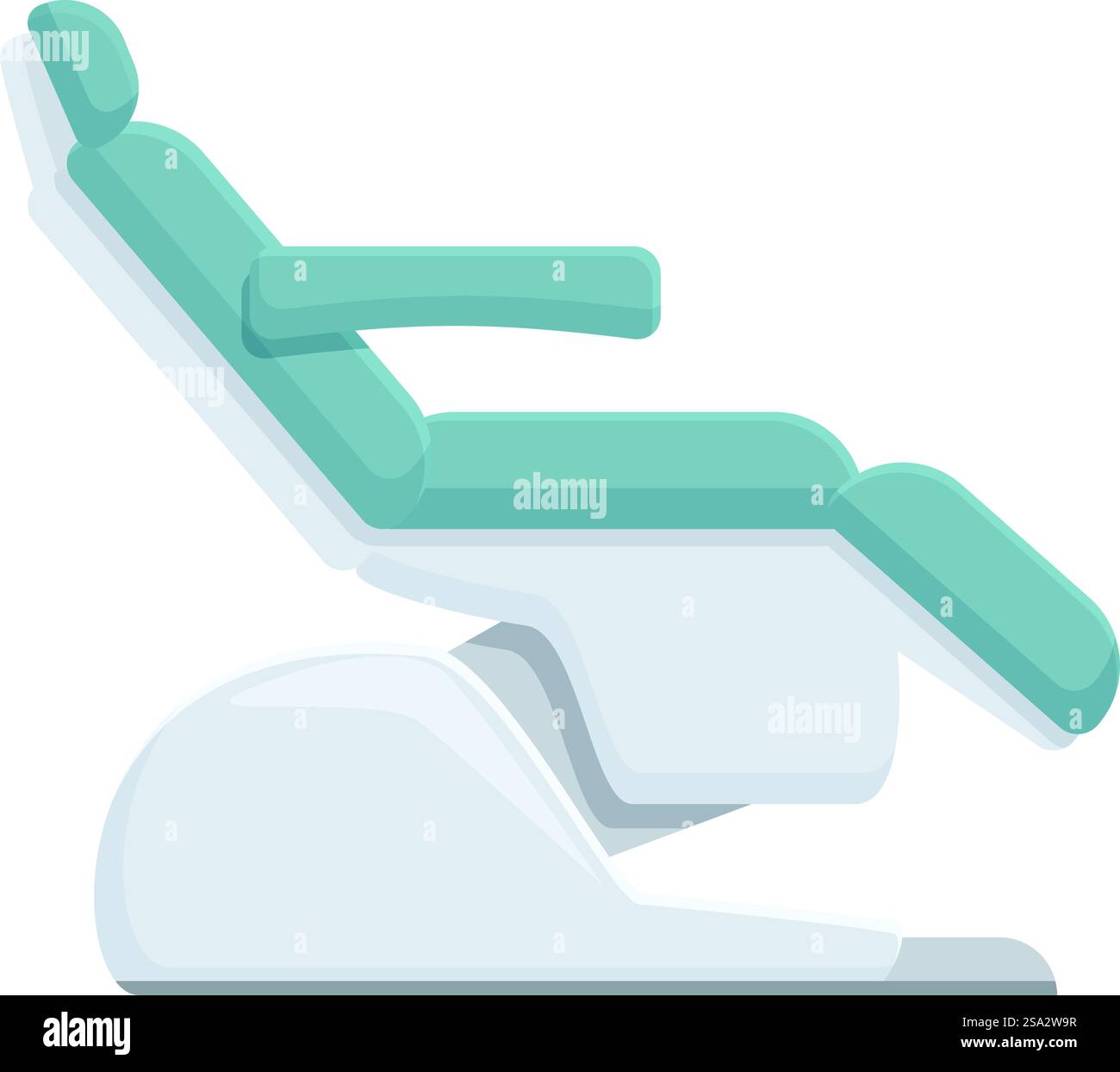 Contemporary vector illustration of a modern dental chair in a clean ...
