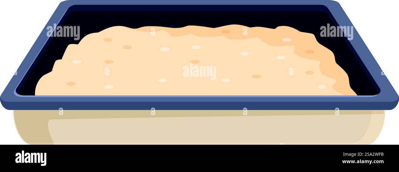 Vector illustration of raw pie crust dough in a baking tray, ready for ...