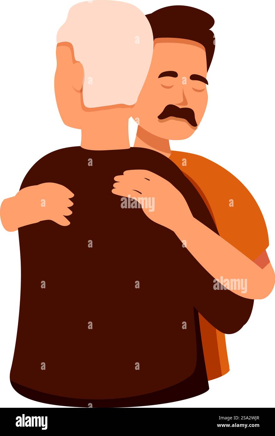 Adult son with hands on his Stock Vector Images - Alamy