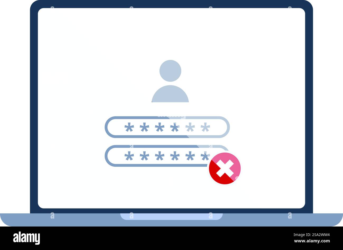 Alert Laptop Access Icon Cartoon Vector Wrong Password Denied Service Alert Laptop Access