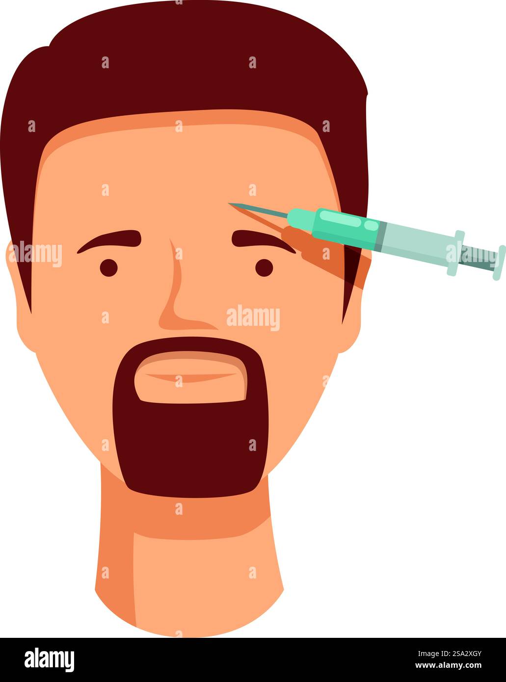 Healthcare botox injection face icon cartoon vector. Clinical shot ...
