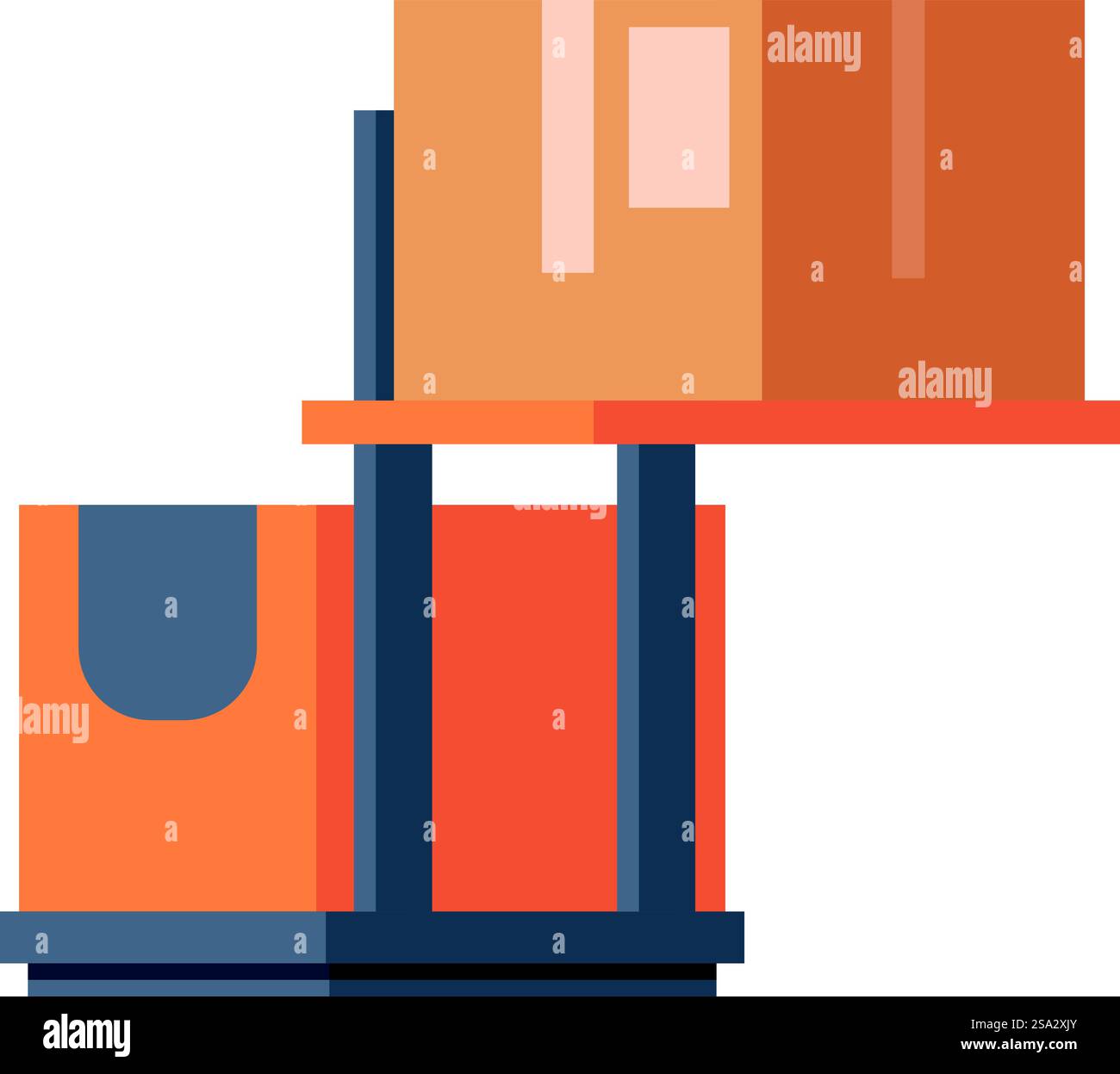 Robot forklift box icon cartoon vector. Warehouse cargo. Modern storage ...