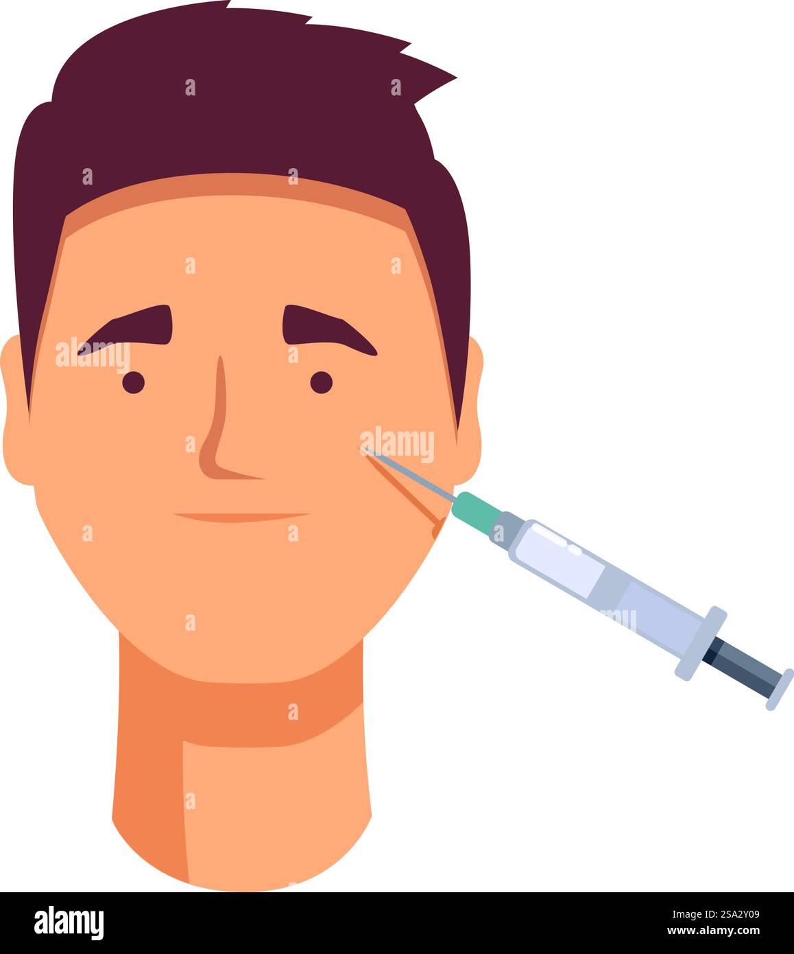 Cure face injection icon cartoon vector. Medication clinical lifting ...