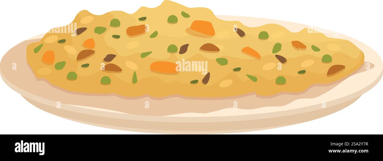 Vector illustration of a flavorful vegetable pilaf dish, perfect for ...