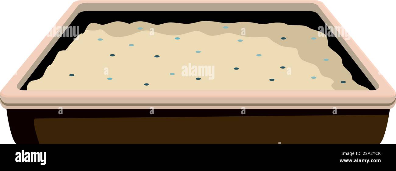 Vector graphics of a simple sandbox filled with sand, isolated on a ...