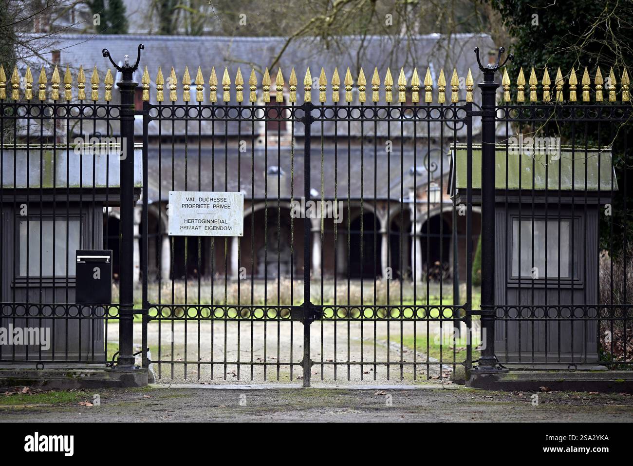 Illustration picture shows the entry gates of Val Duchesse ...