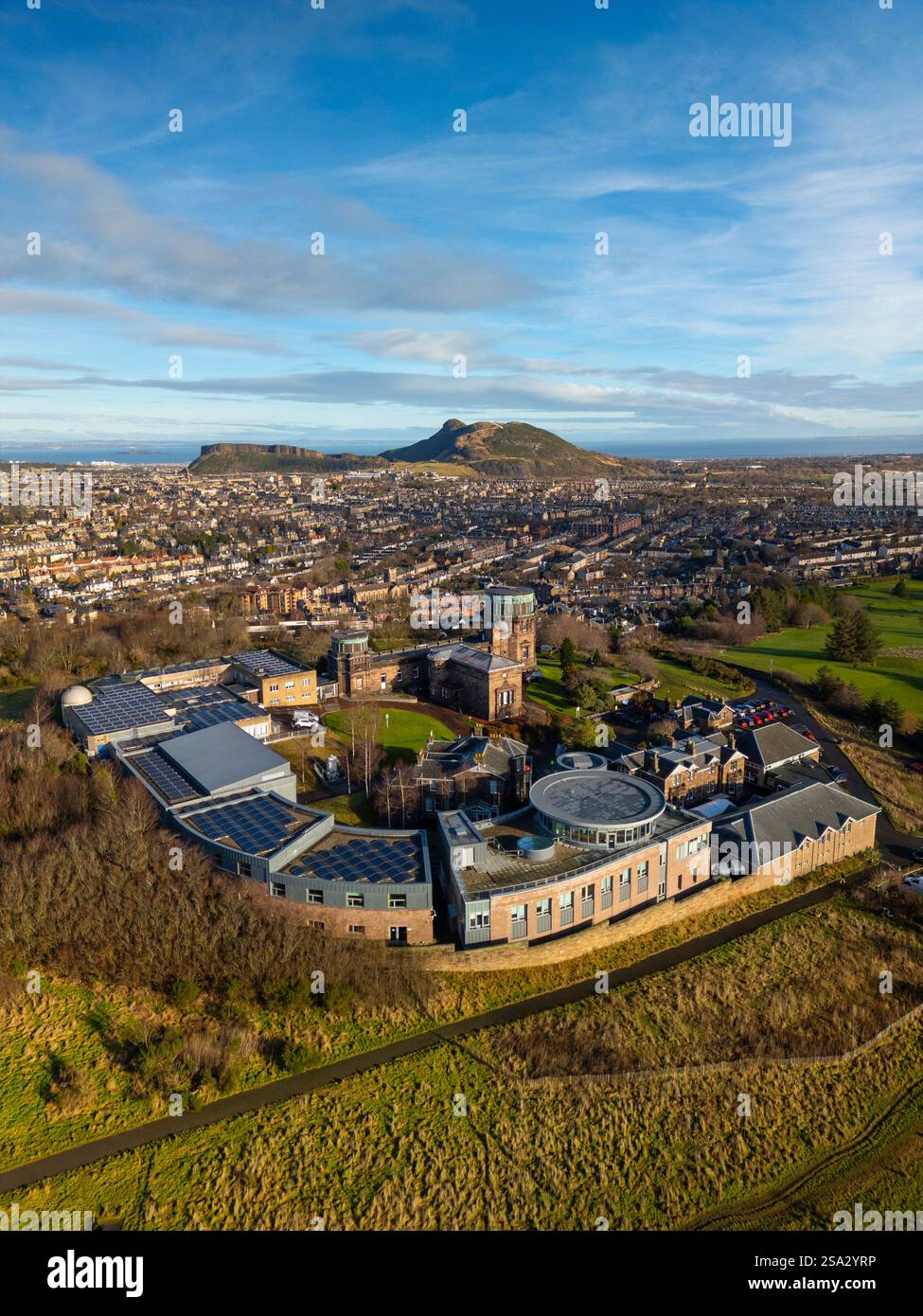 Aerial view of the Royal Observatory Edinburgh on Blackford Hill ...