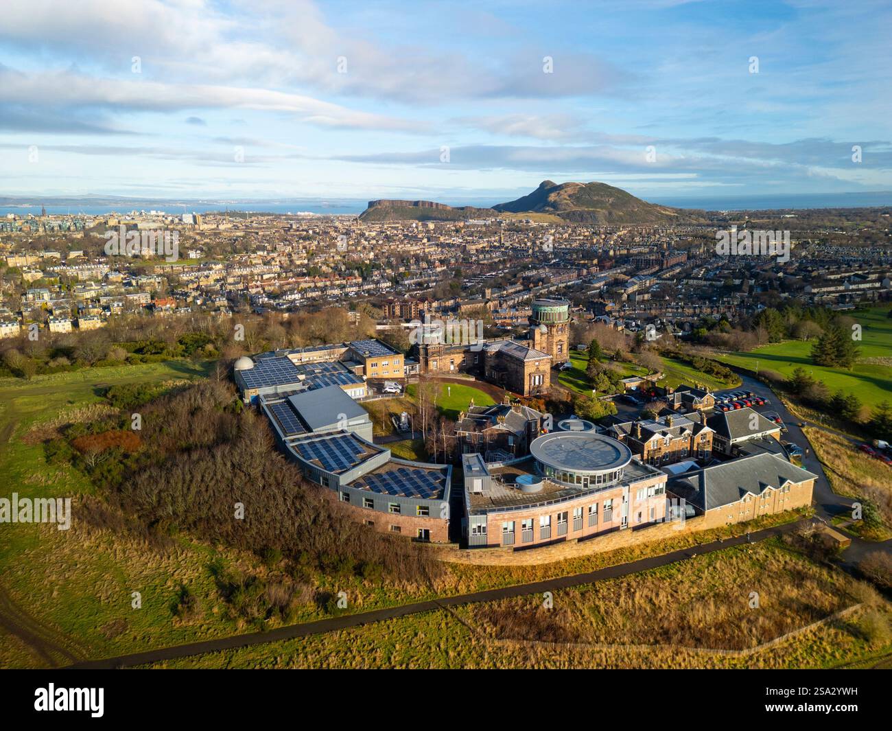 Aerial view of the Royal Observatory Edinburgh on Blackford Hill ...