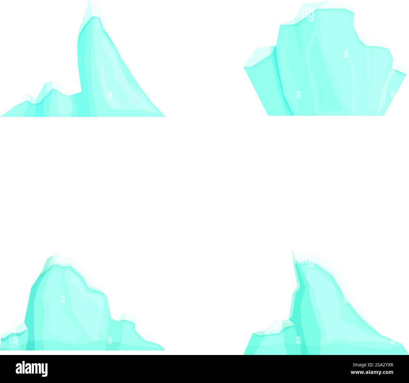 Big iceberg icons set cartoon vector. Iceberg floating in ocean. Huge ...