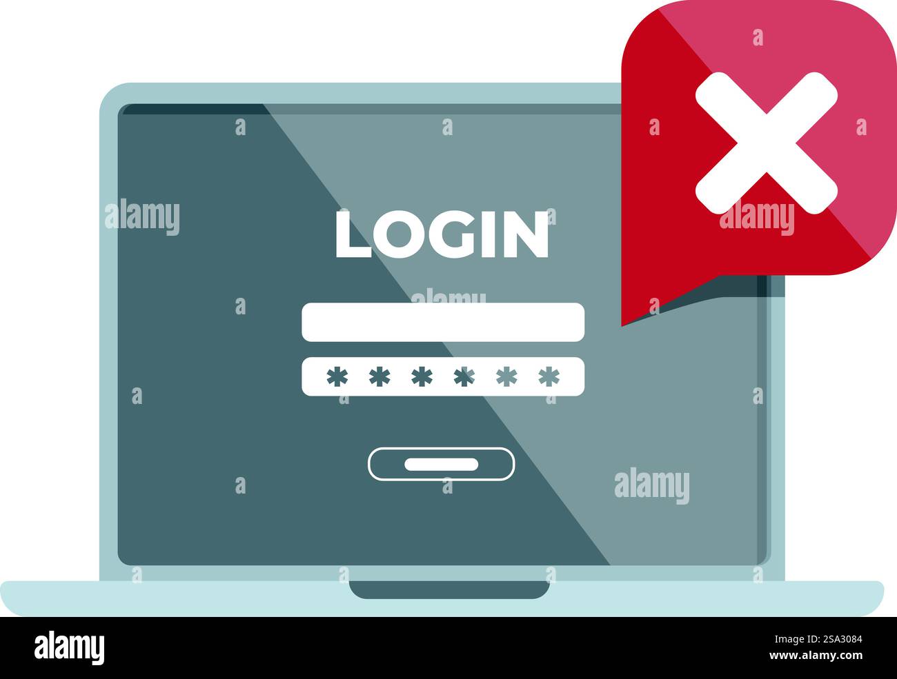 User error password access laptop icon cartoon vector. Internet online ...