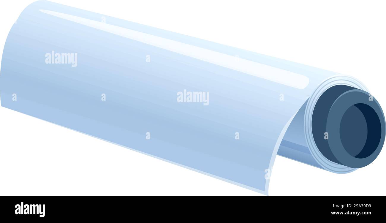 Vector illustration of a simple white rolled paper scroll, isolated on ...