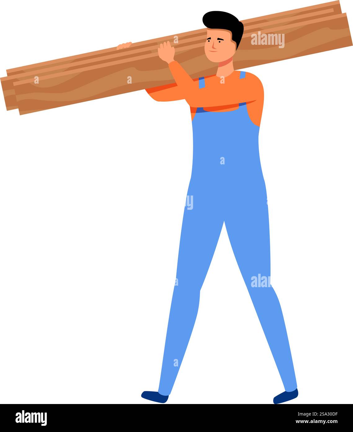 Carpenter take furniture parts icon cartoon vector. Wooden work. Home ...
