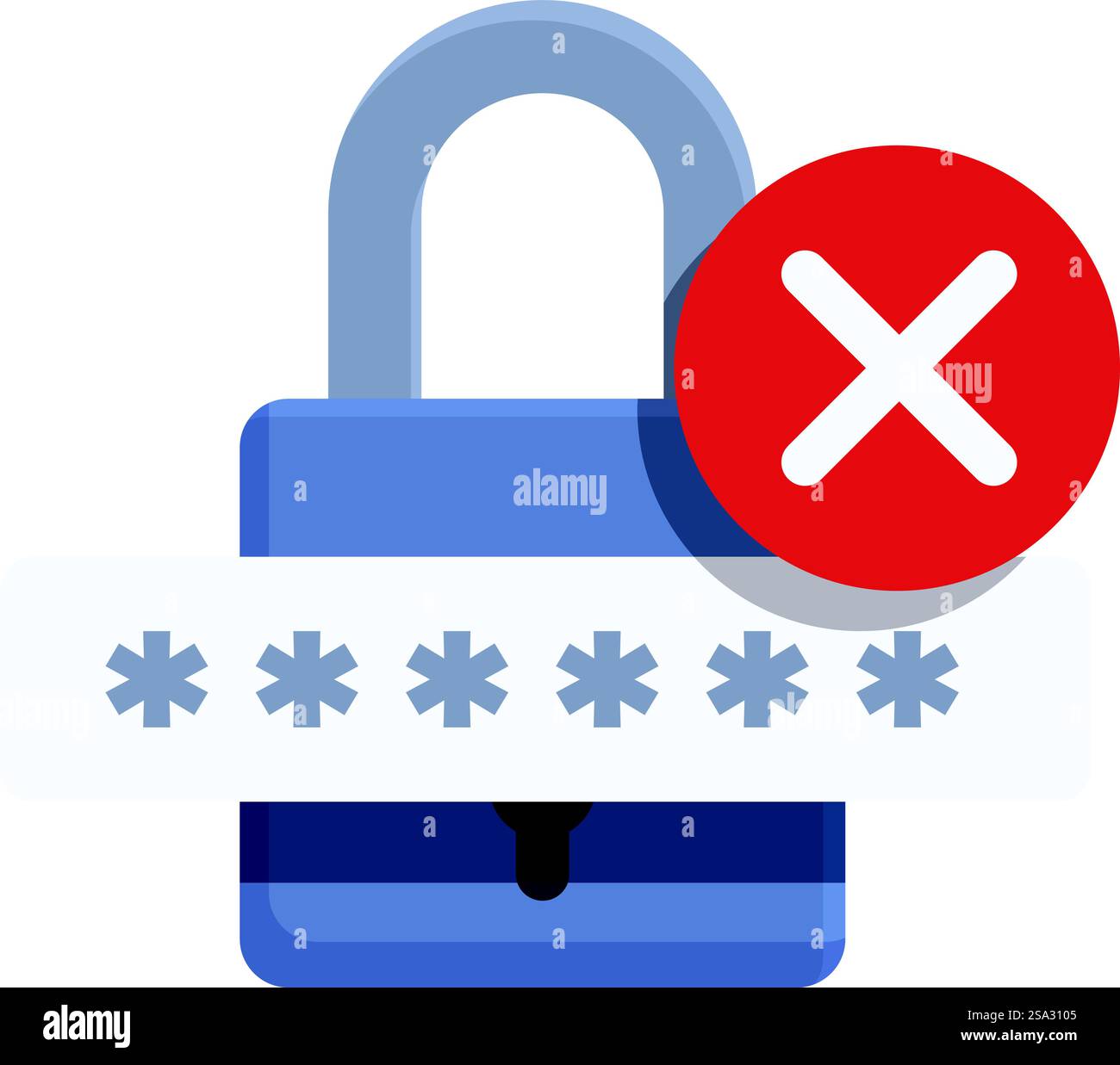 Access denied padlock password icon cartoon vector. Safety security. Steal alert. Access denied ...
