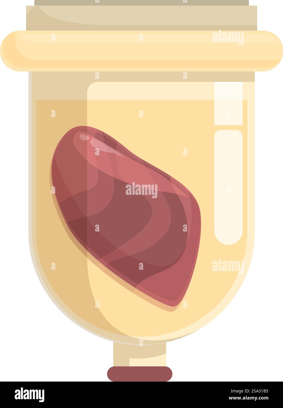 Graphic representation of a liver in a test tube symbolizing enzymatic ...