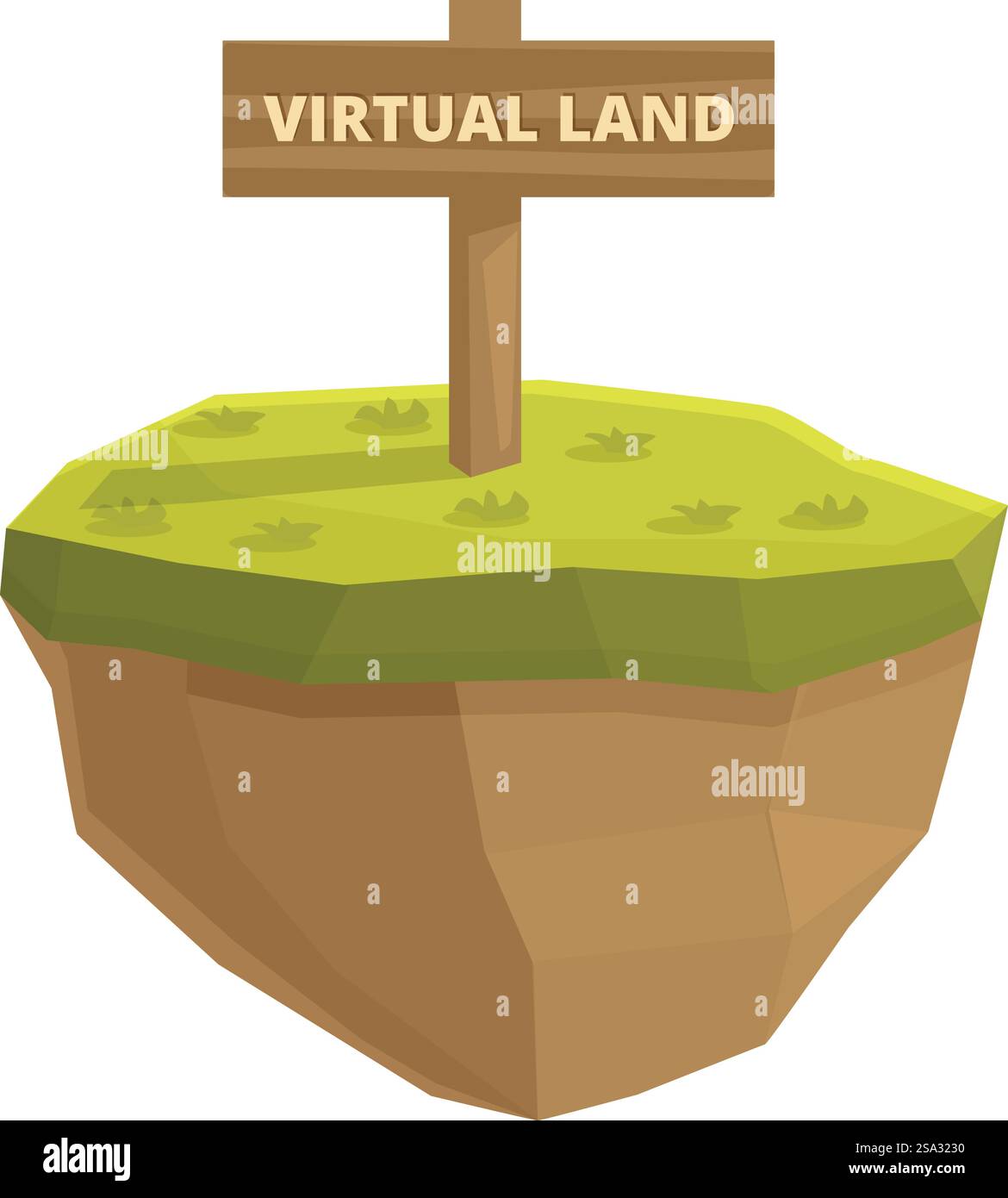 Illustration of a futuristic virtual land concept with floating islands ...