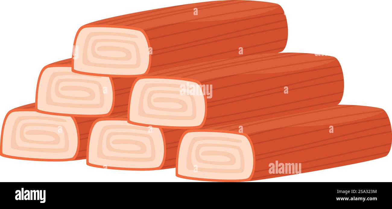 Isolated vector graphic of stylized salmon fillets pile, perfect for ...