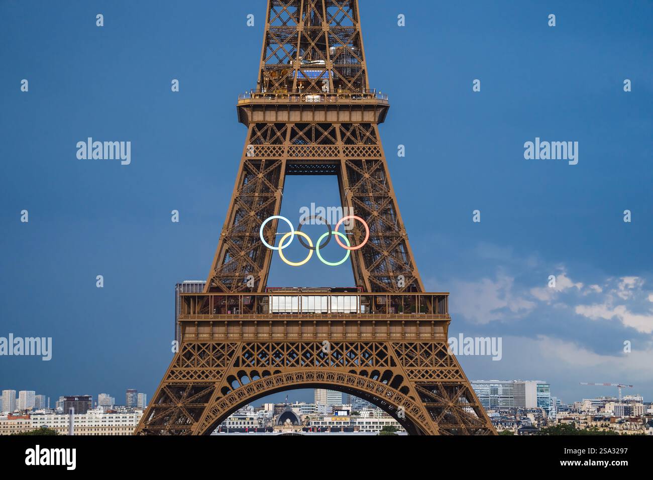 Image of the Eiffel Tower during the Paris Olympic Games with the ...