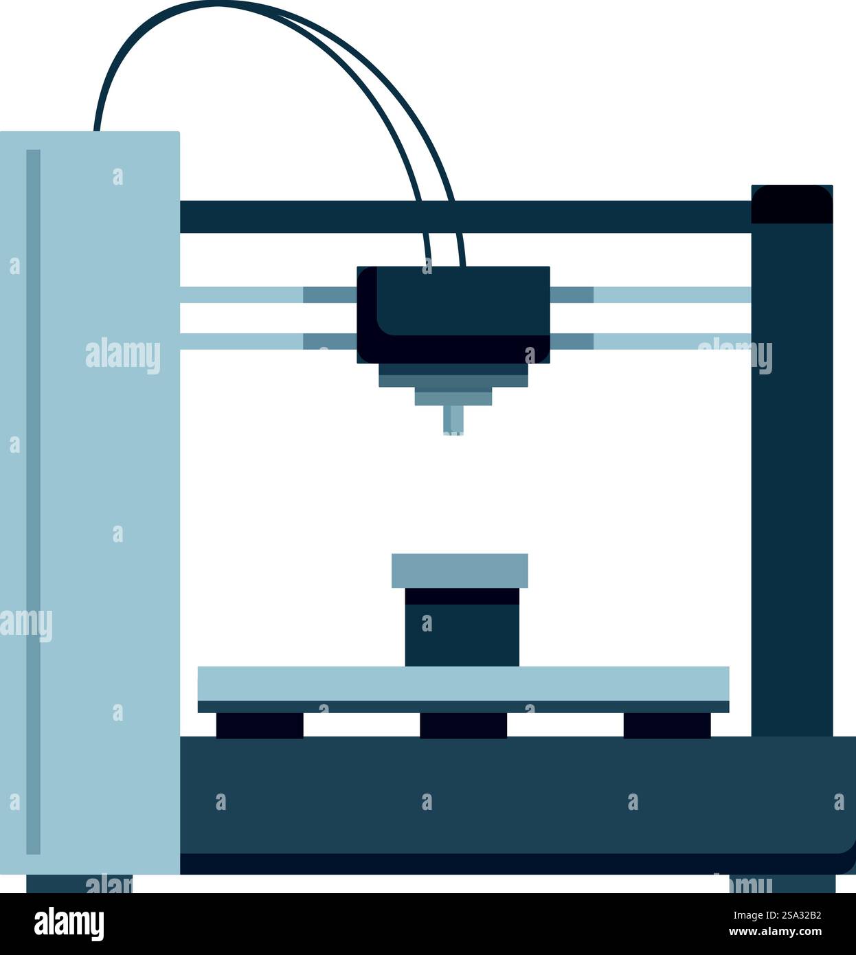Modern 3d printer vector illustration showcasing innovative technology and precision additive ...