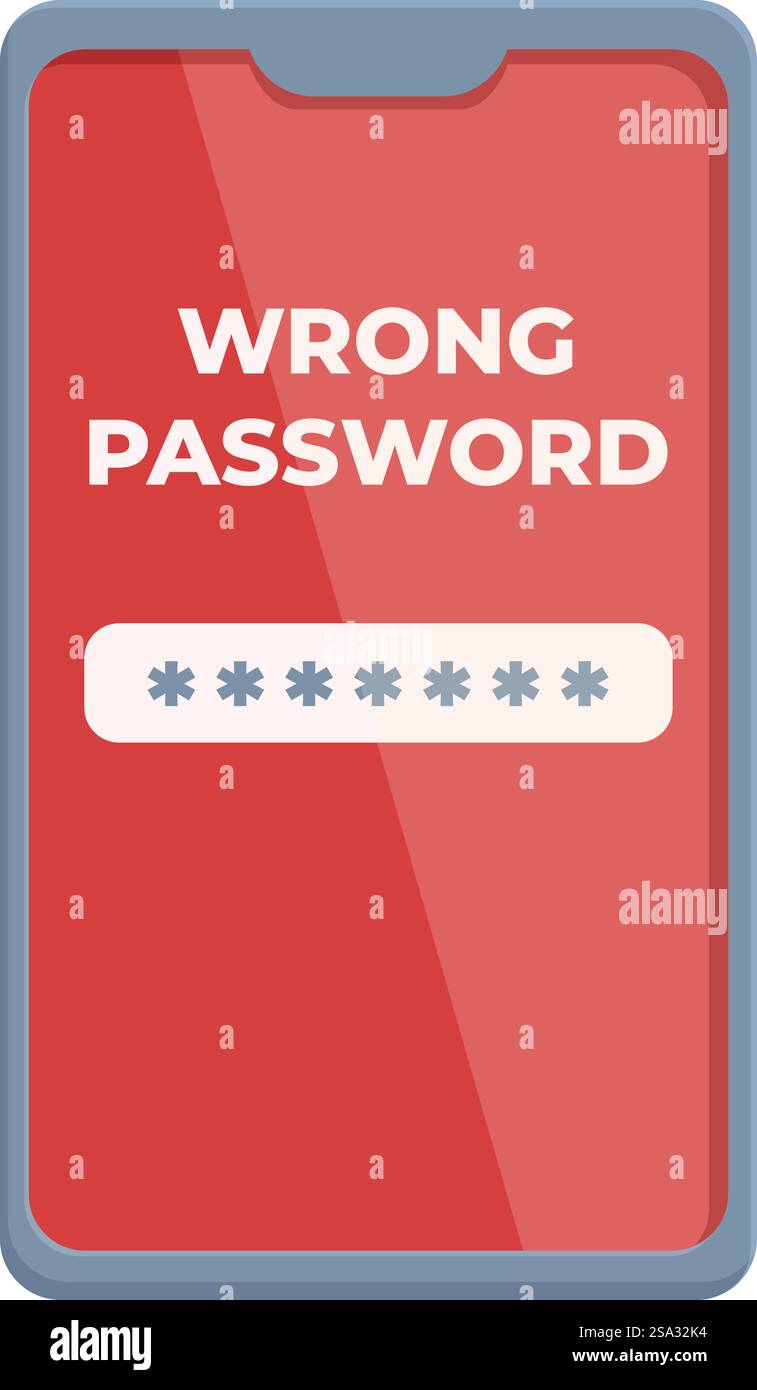 User secure wrong password icon cartoon vector. Network storage ...