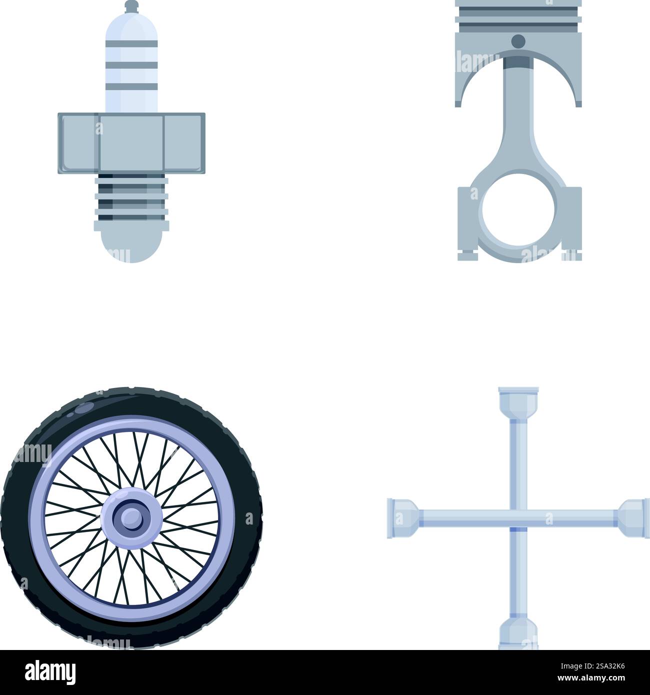 Motorcycle equipment icons set cartoon vector. Motorcycle gear and ...