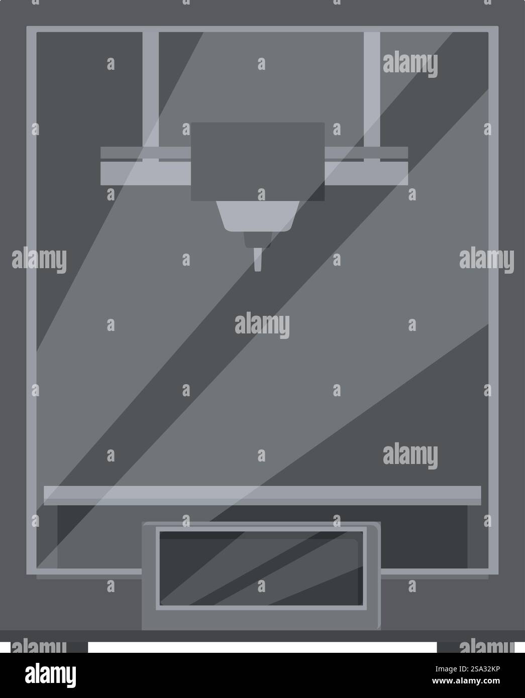 Detailed vector design of a contemporary 3d printer used for additive ...
