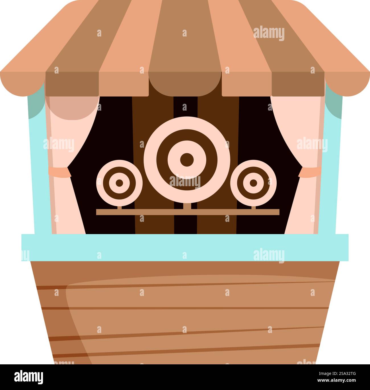 Colorful and cute cartoon kiosk illustration with a wooden booth hi-res ...
