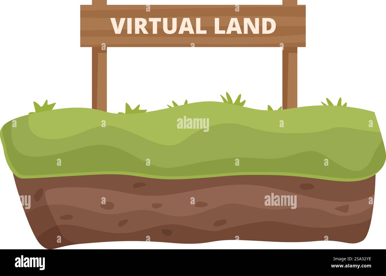 Creative and innovative virtual land concept illustration in a digital ...