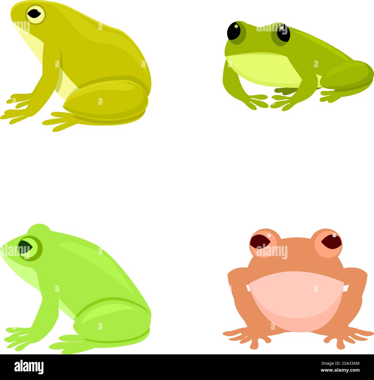 Frog icons set cartoon vector. Various cartoon cute frog. Amphibian ...