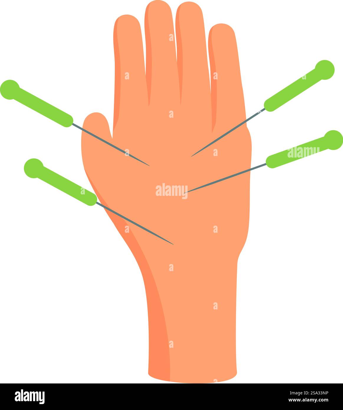 Vector illustration of acupuncture hand model for educational hi-res ...