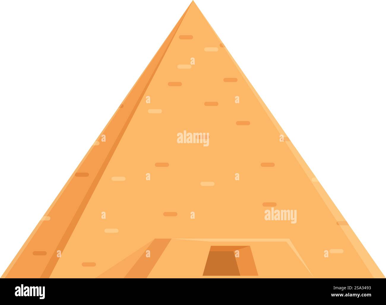 Flat design illustration of a stylized cartoon pyramid isolated on a ...