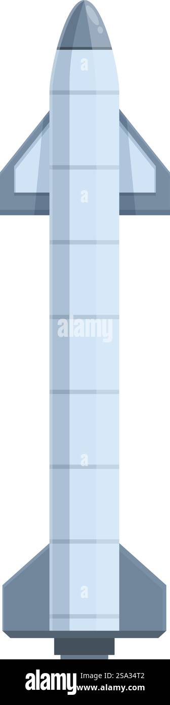 Vector illustration of a sleek, cartoony rocket in a flat design style ...