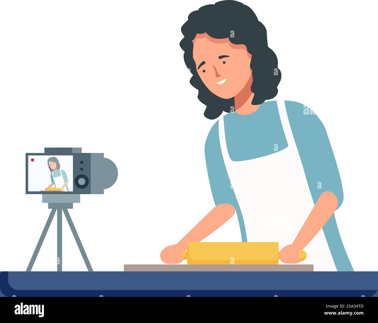 Female influencer creates video blog hi-res stock photography and ...