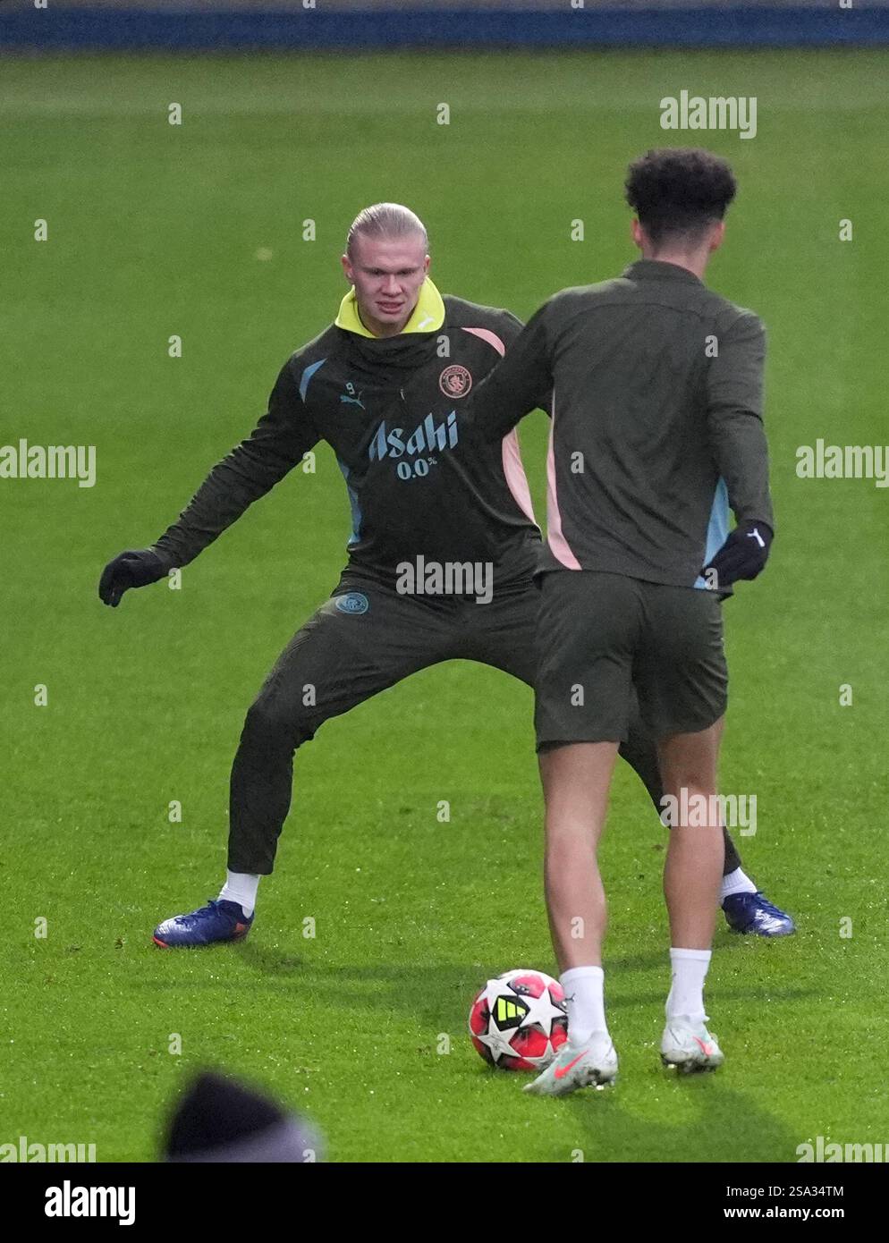 Manchester City's Erling Haaland during a training session at the City ...