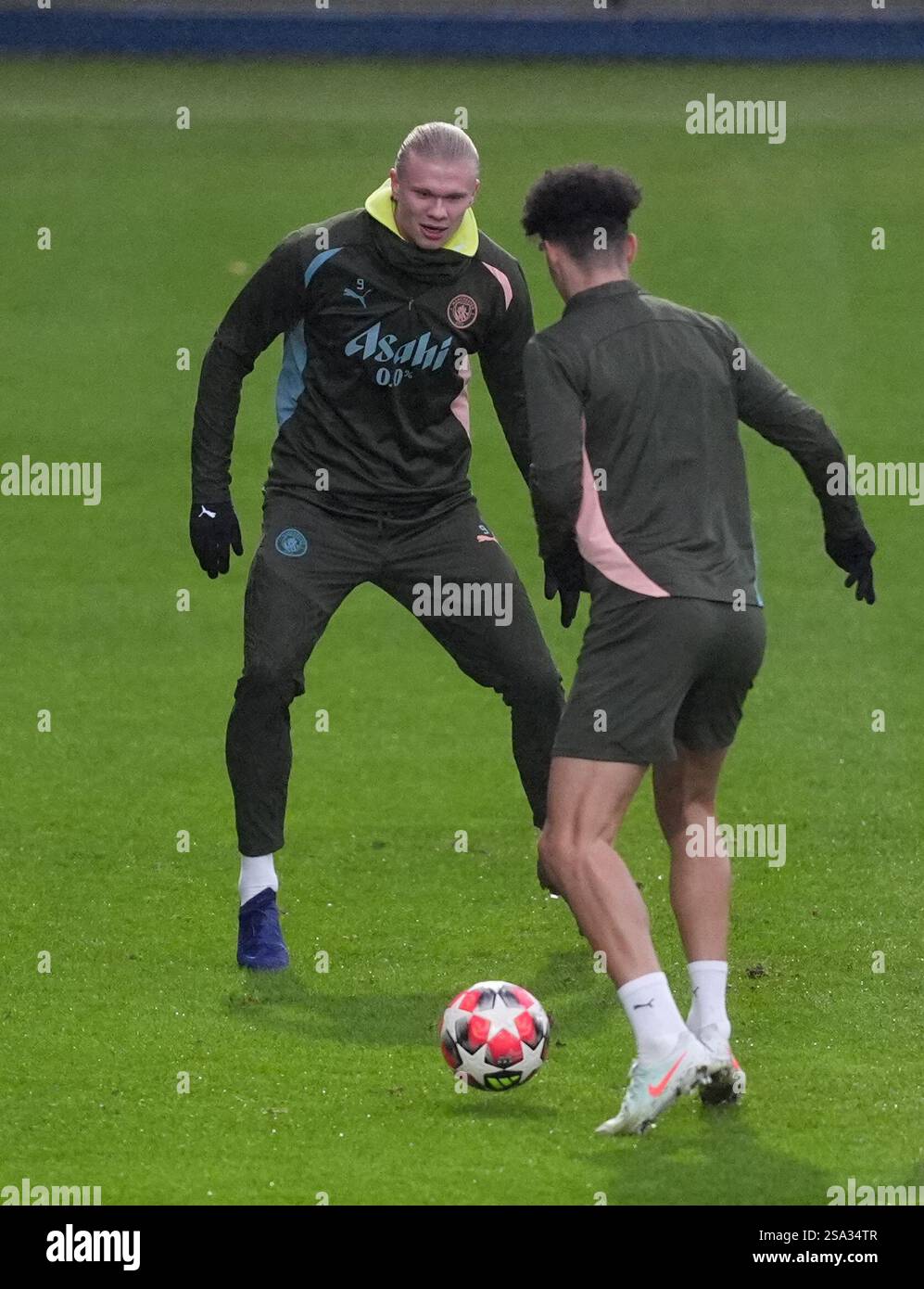 Manchester City's Erling Haaland during a training session at the City ...