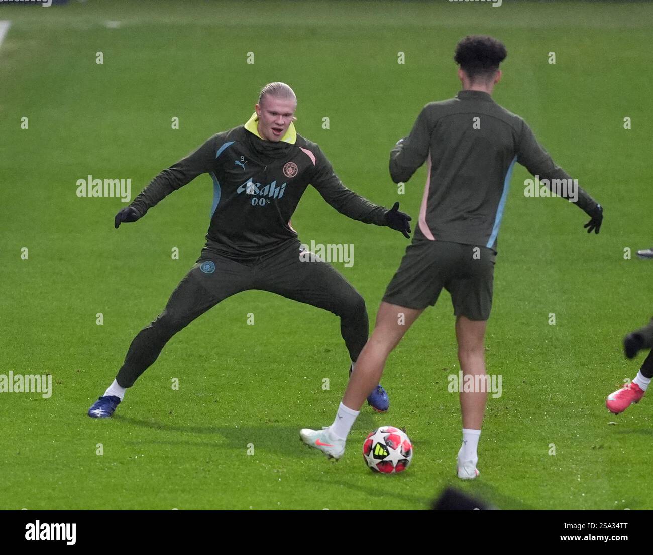 Manchester City's Erling Haaland during a training session at the City ...