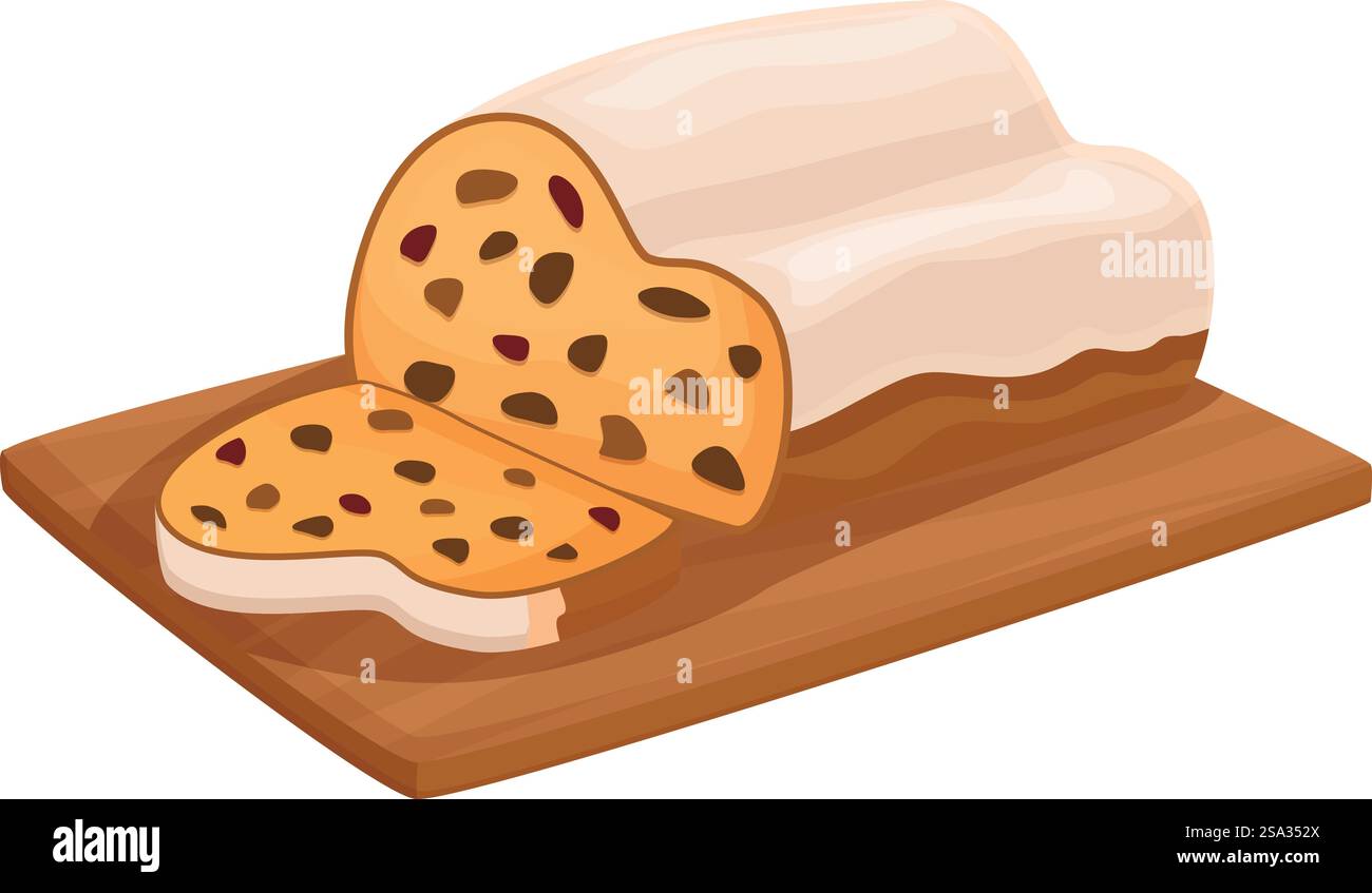Cartoon of freshly sliced bread on a cutting board hi-res stock ...