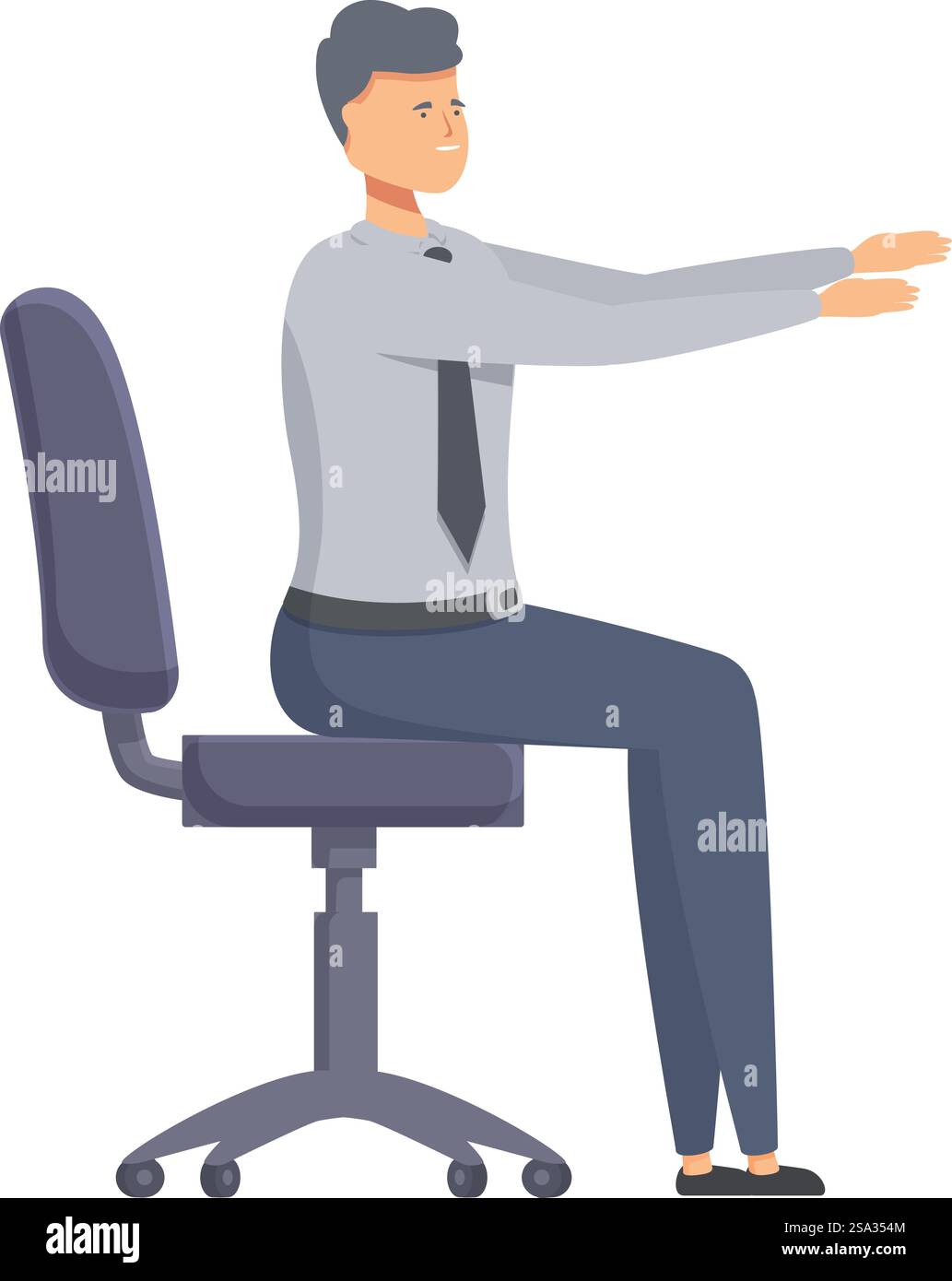 Illustration of a professional man sitting in a chair and making a ...