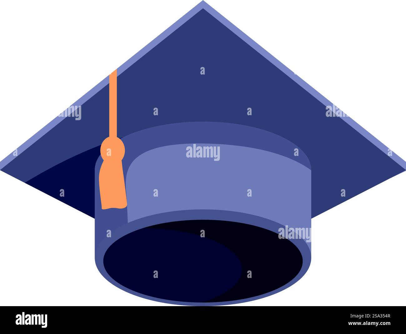 Isometric vector illustration of graduation cap as a symbol of academic achievement and success ...