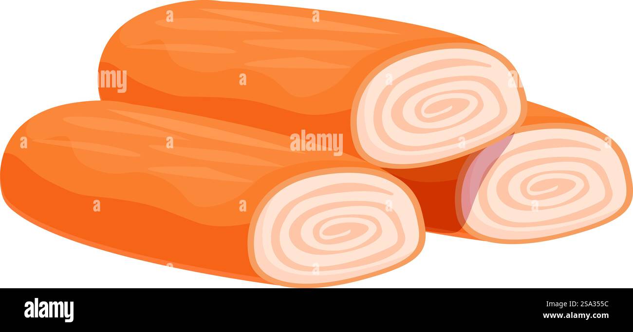 Delicious cartoon rolled pancakes vector illustration perfect for ...