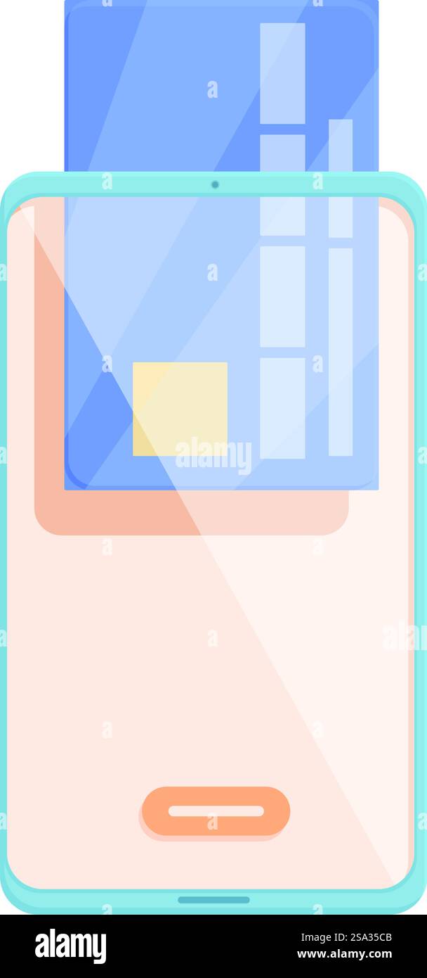 Modern smartphone illustration with a transparent screen and stylish ...