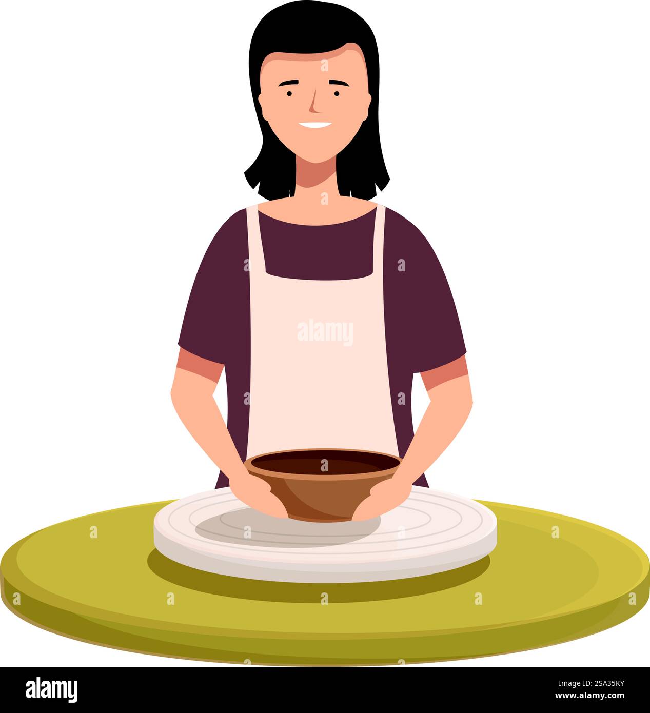 Potter smiling in pottery Stock Vector Images - Alamy