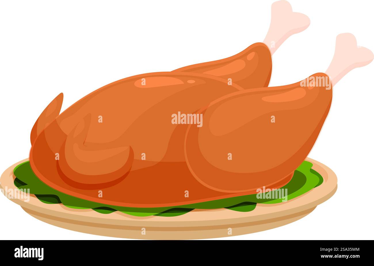 Vector cartoon roast chicken illustration, perfect for food, meal ...