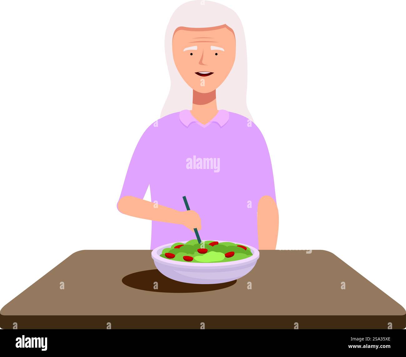 Woman Eating Dietary Salad Stock Vector Images Alamy woman-eating-dietary-salad-stock-vector-images-alamy