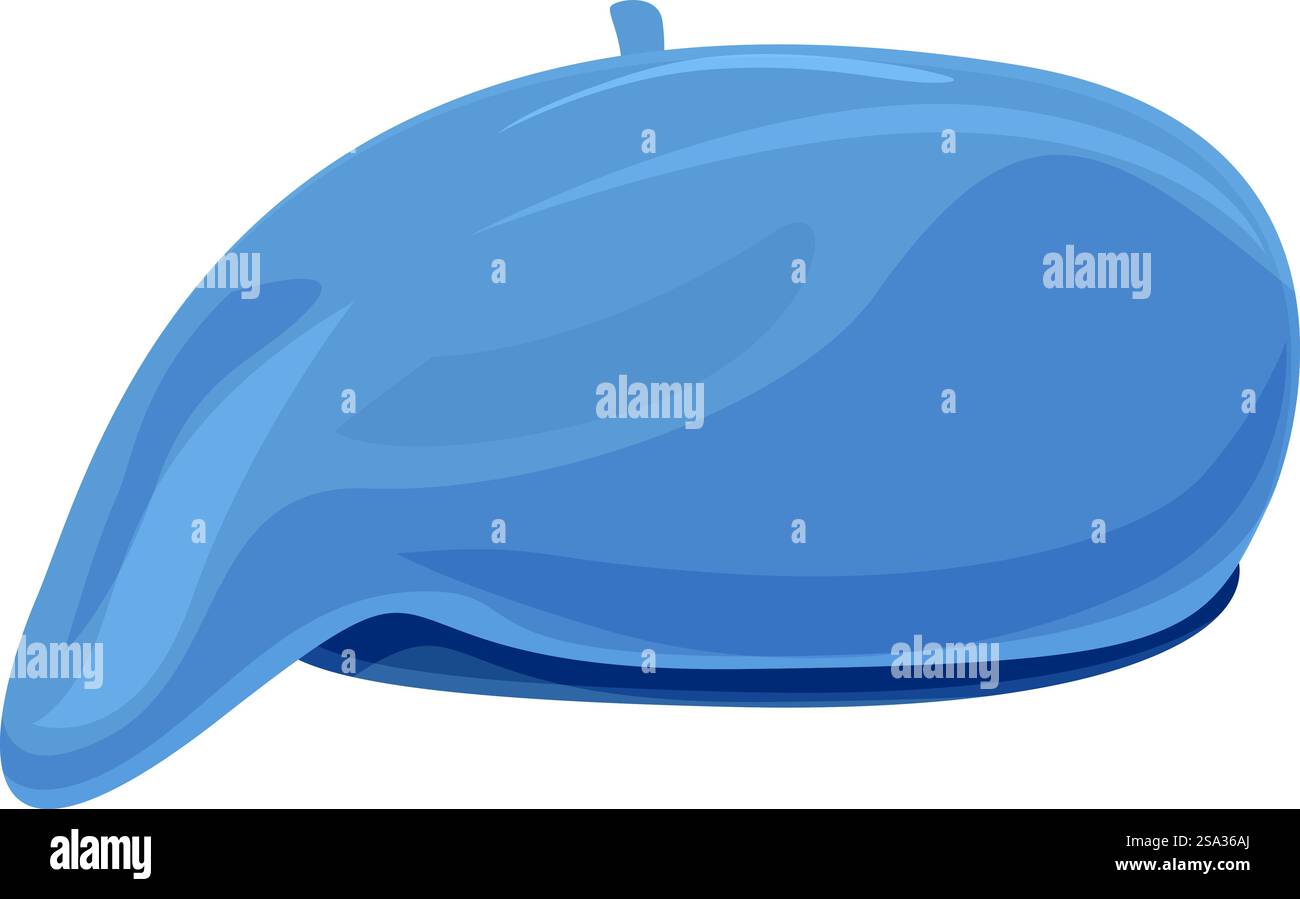 Simple and modern illustration of a blue beret, isolated on a white ...