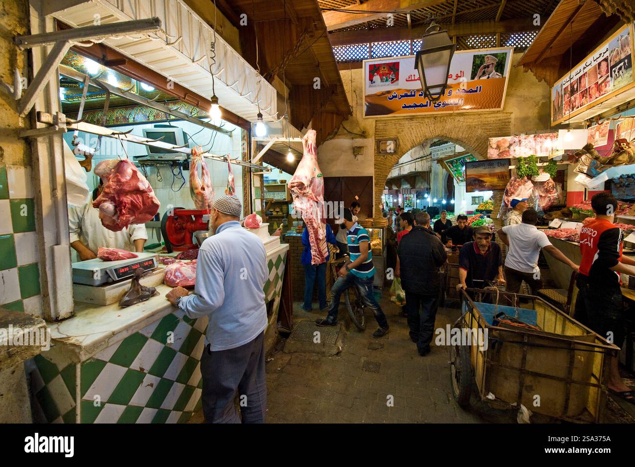Morocco. Fes. Daily Life. Butcher Stock Photo - Alamy