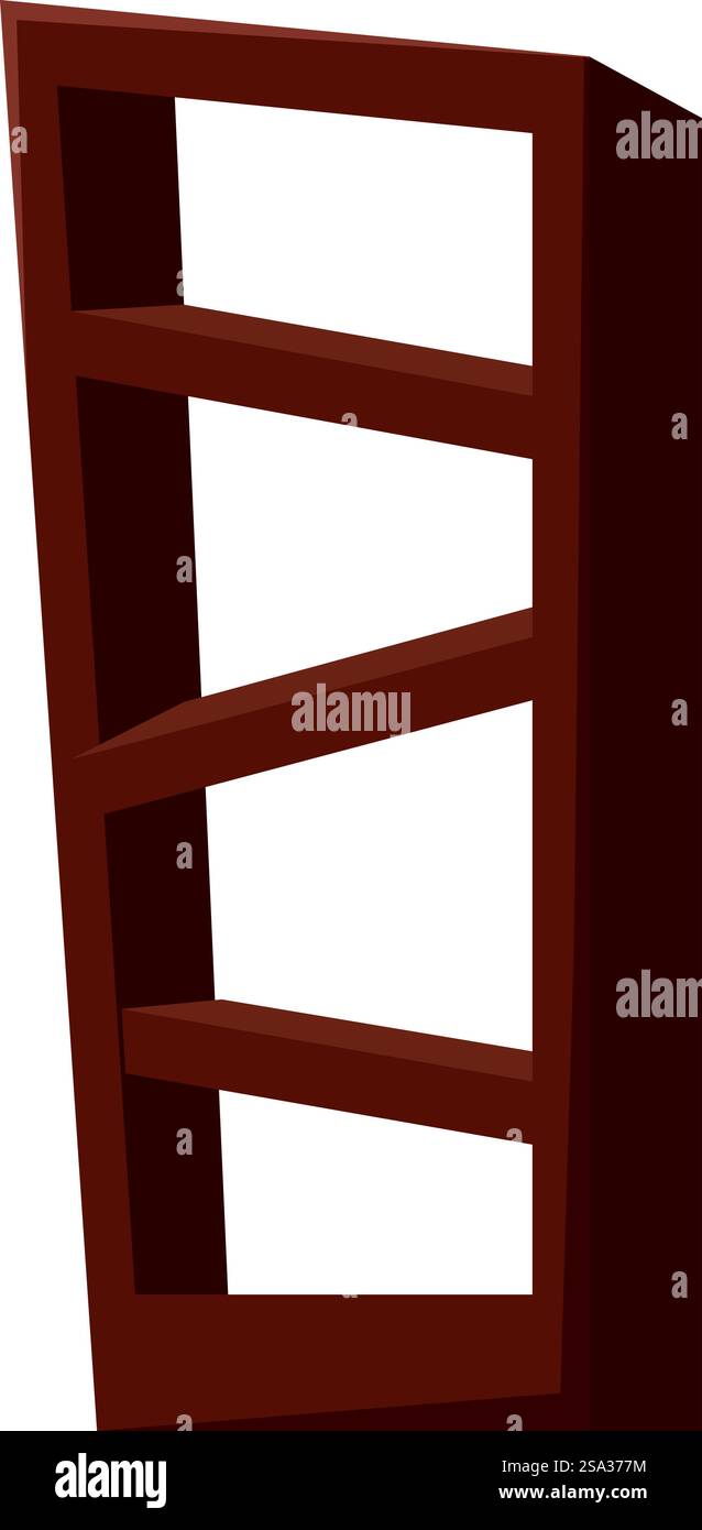 Simplistic design of a vertical wooden bookshelf without books ...