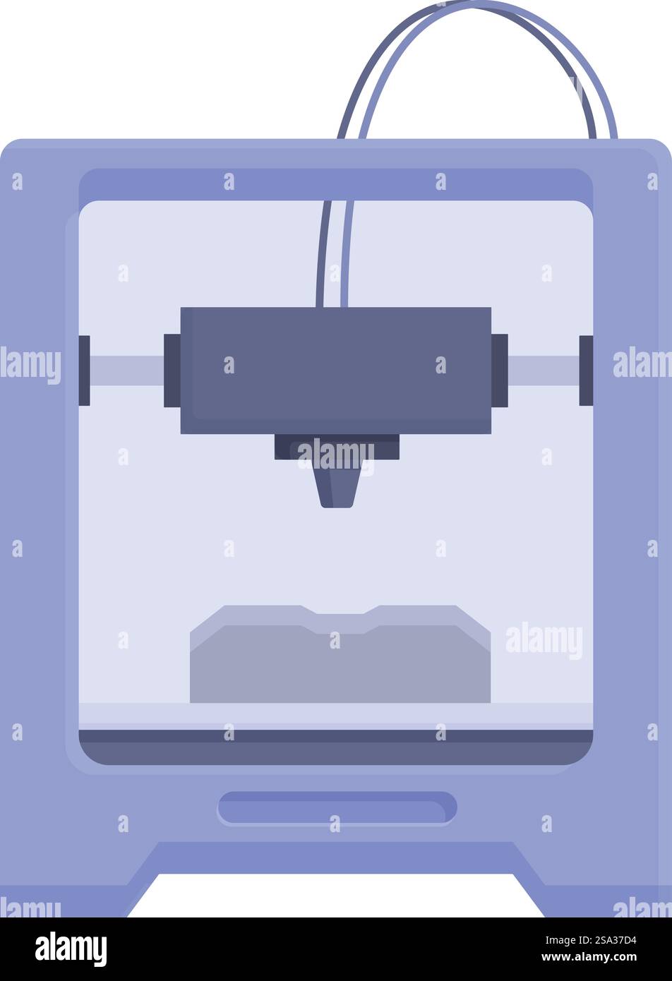 Modern 3d printer vector illustration in flat design for additive manufacturing technology with ...