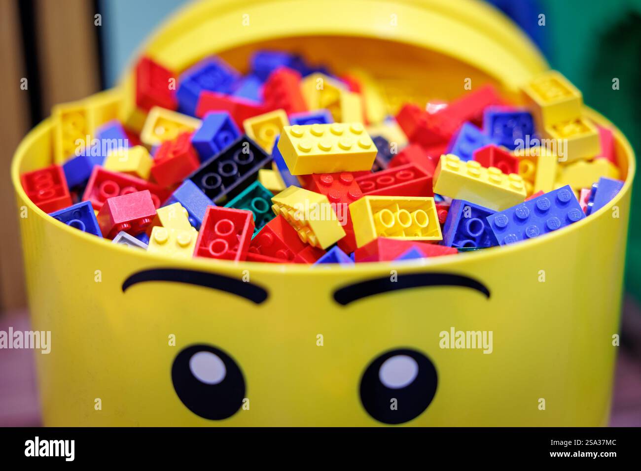 Nuremberg, Germany. 28th Jan, 2025. Lego bricks lie in a container ...