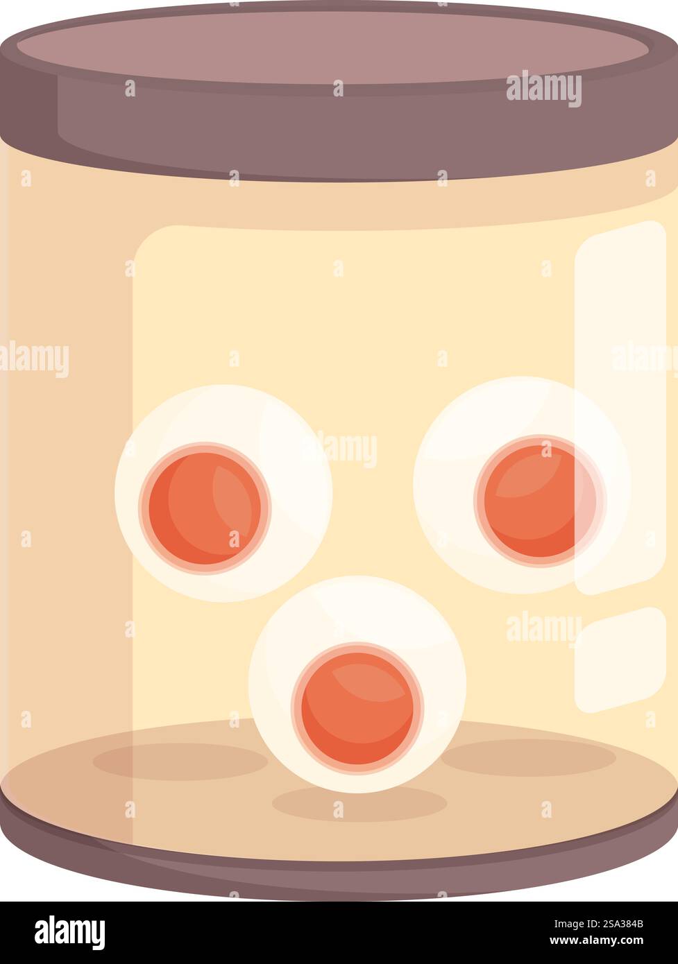 Vector graphic of a jar containing cartoonstyle eyeballs, isolated on a ...